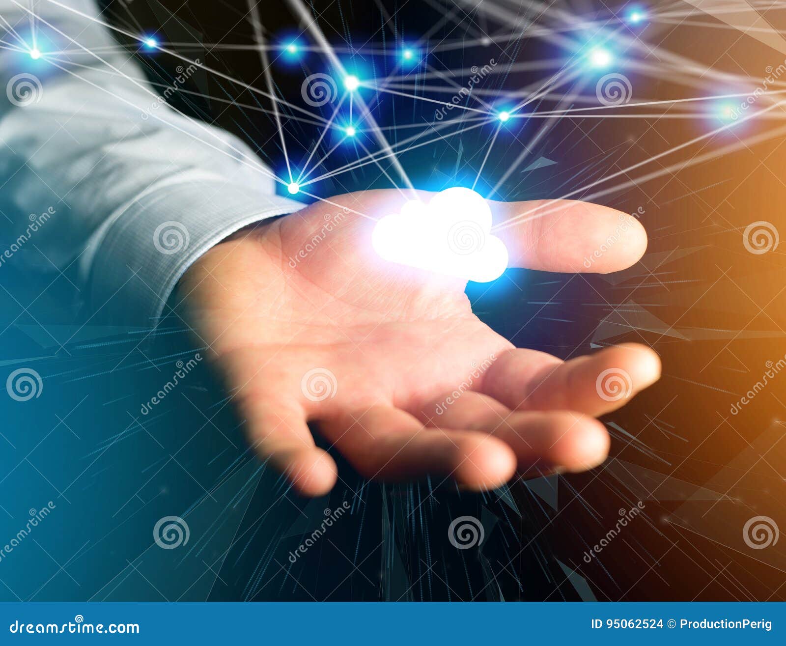 Cloud Network Displayed on a Futuristic Interface with Net and C Stock ...