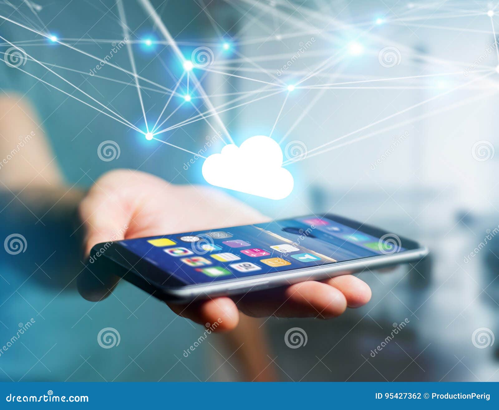 Cloud Network Displayed on a Futuristic Interface with Net and C Stock ...