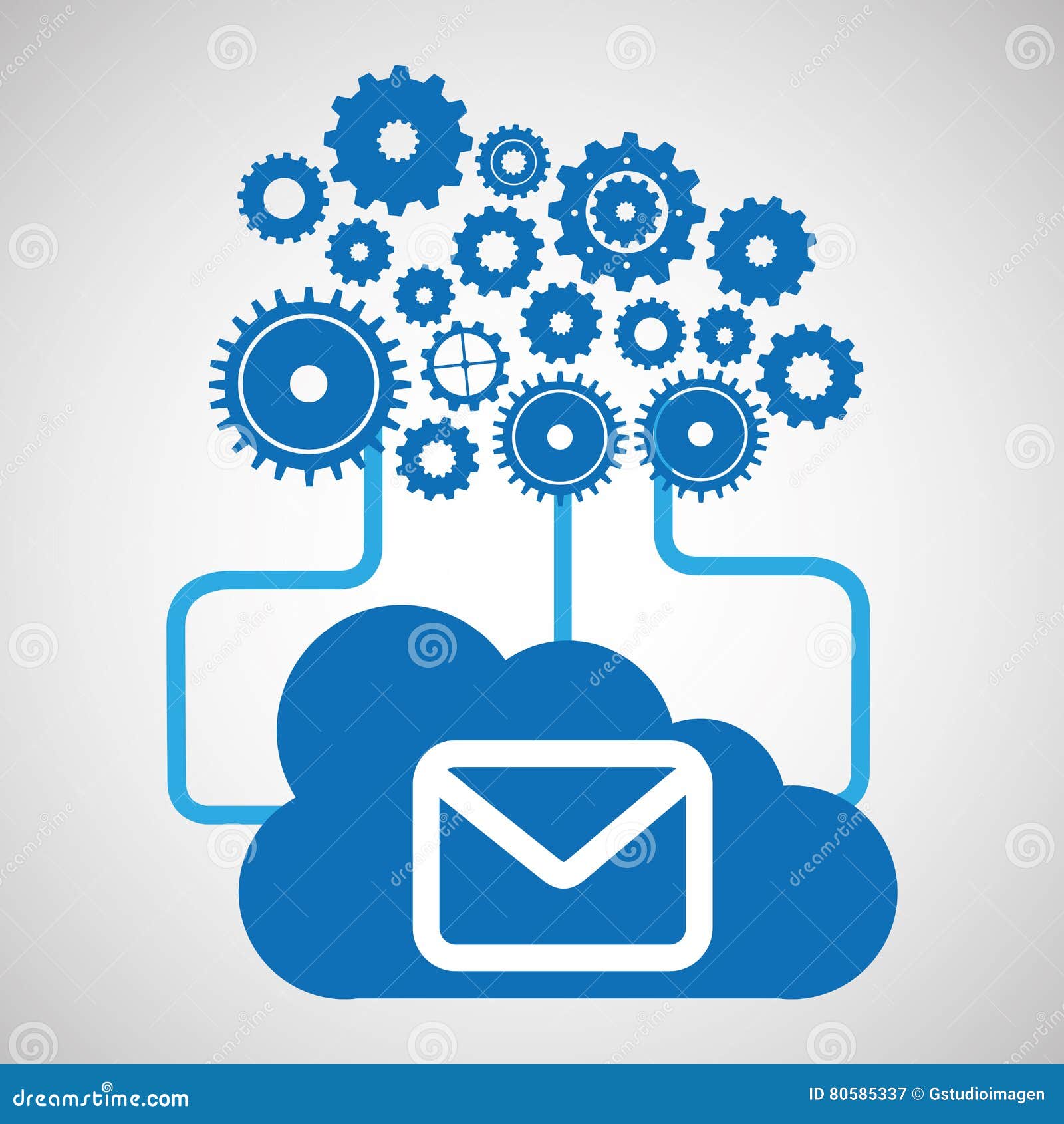 Cloud Network Email Message Connection Design Stock Vector ...