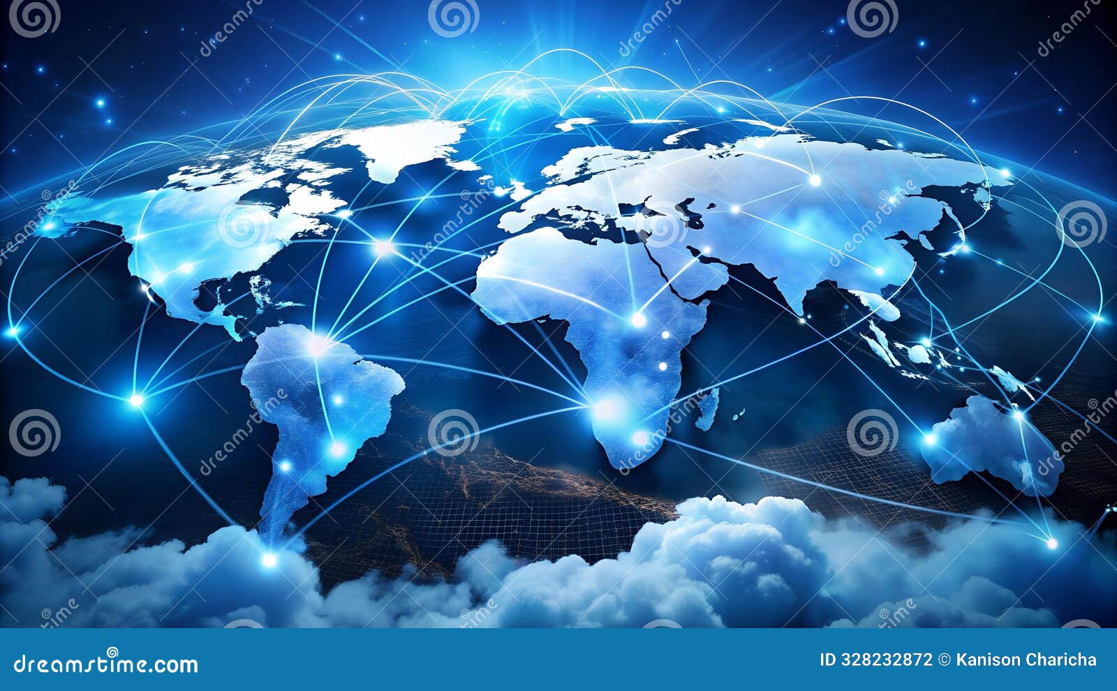 The Cloud: a Network of Global Connectivity Generative AI Stock Photo ...