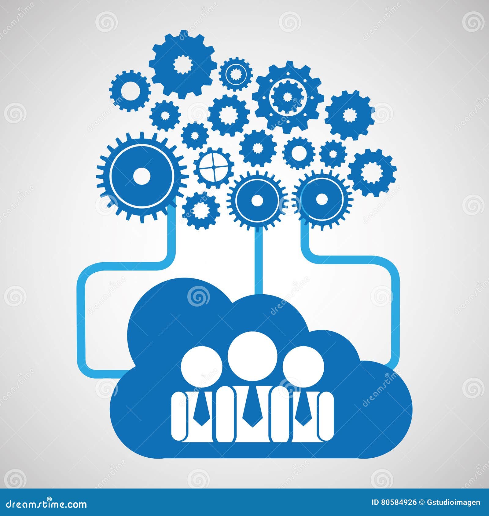 Cloud Network Group Cooperation Connection Design Stock Vector ...