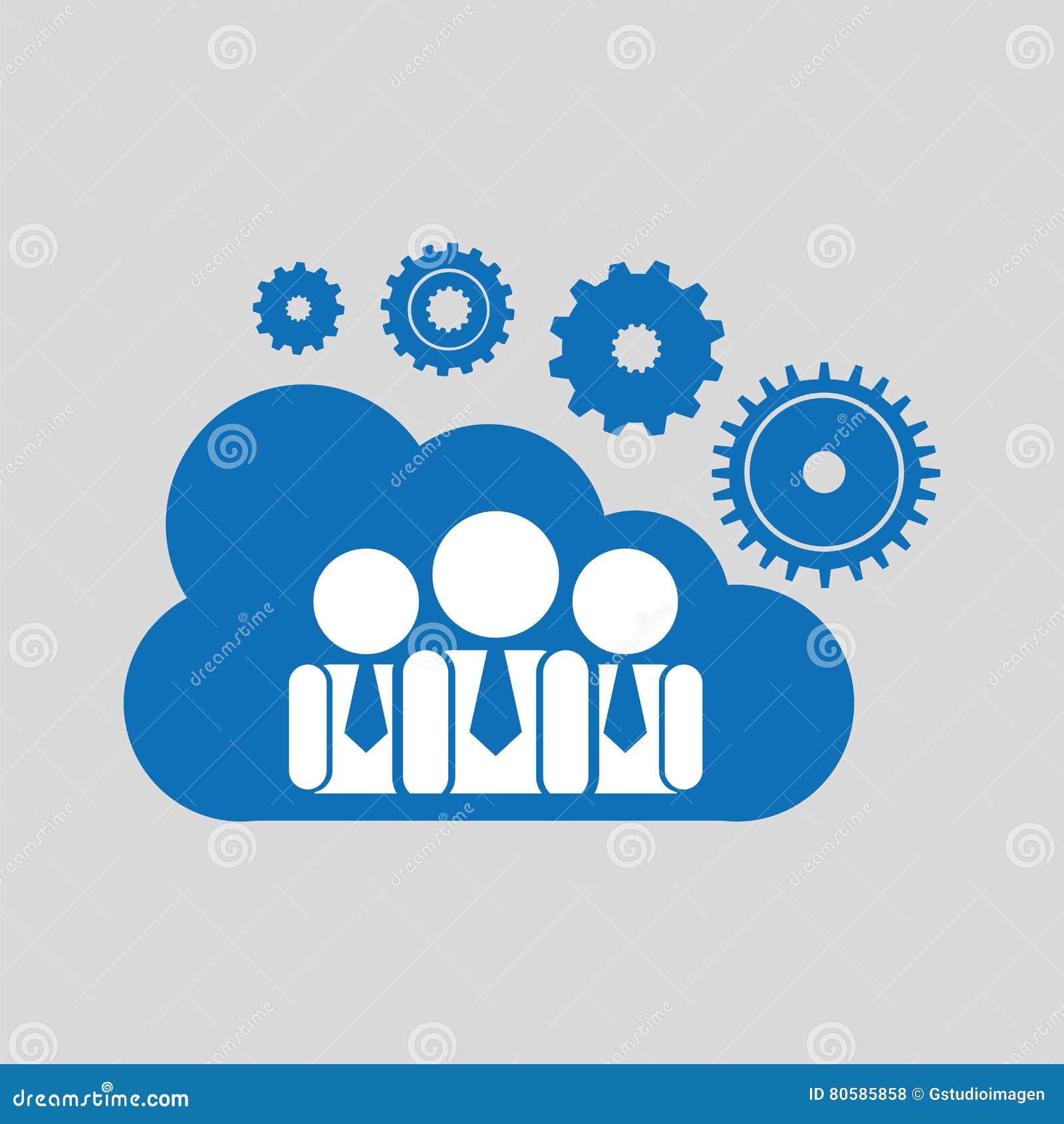 Cloud Network Group Cooperation Connection Design Stock Vector ...