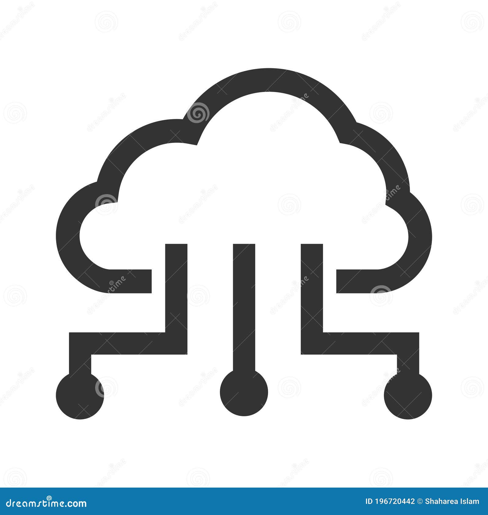 Cloud network icon stock vector. Illustration of icon - 196720442