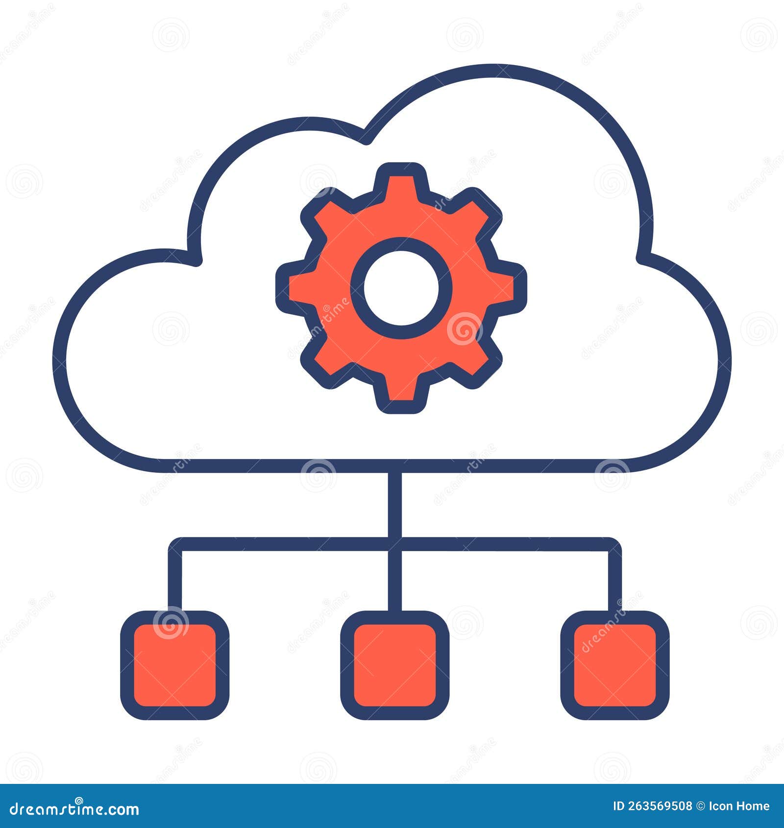 Cloud Network Icon Modern Illustration Stock Vector - Illustration of ...