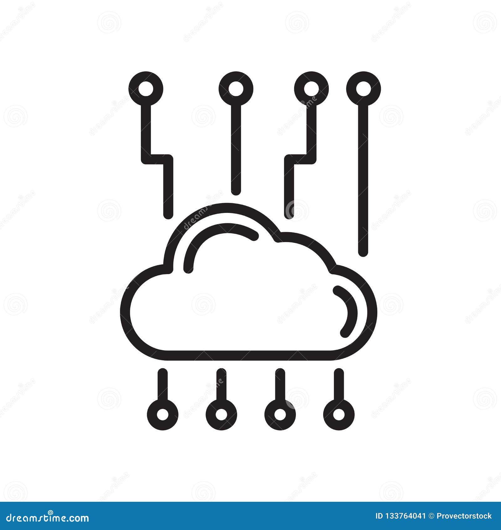Cloud Network Icon Vector Sign and Symbol Isolated on White Back Stock ...