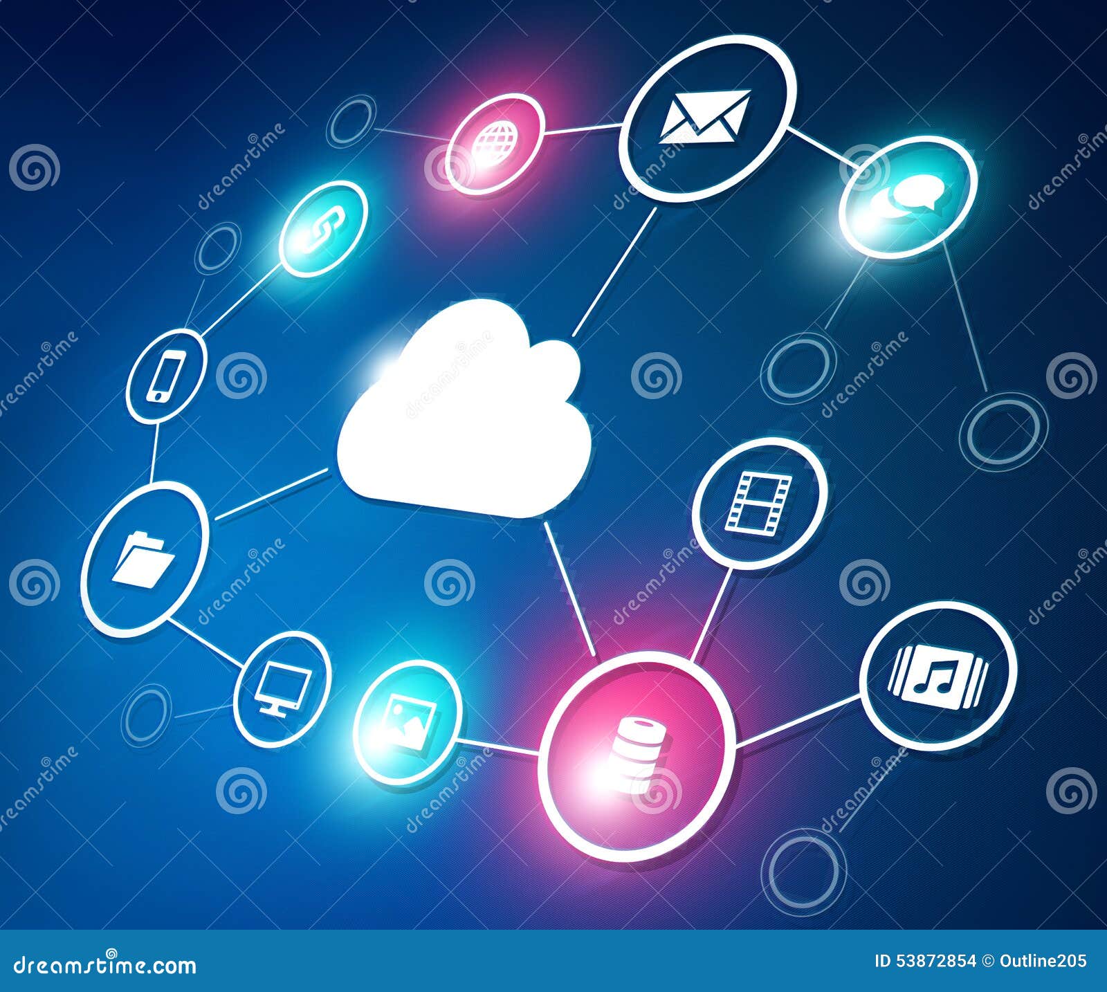 Cloud Network stock illustration. Illustration of link - 53872854