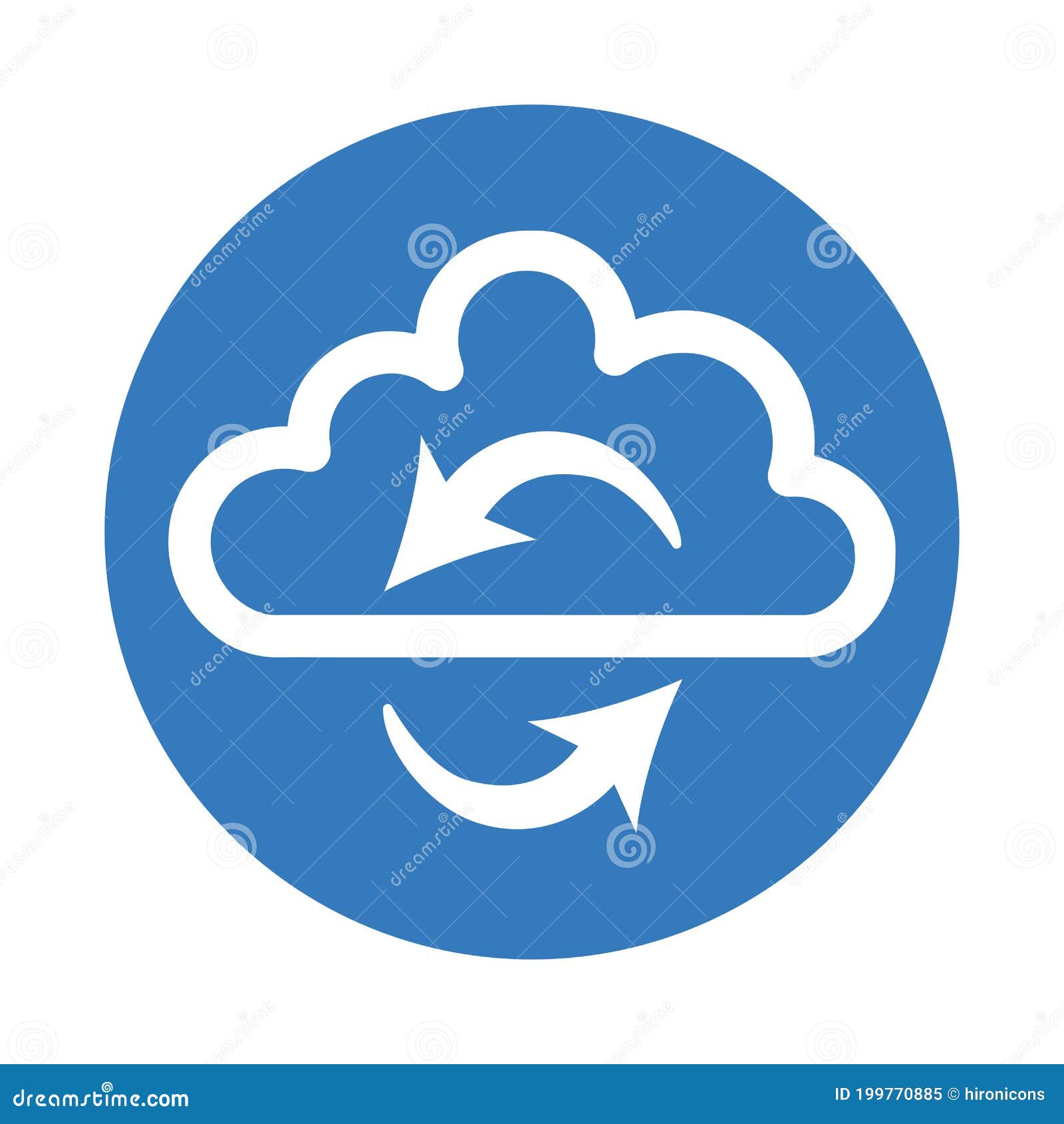 Cloud, Network, Refresh Syncing Icon. Blue Version Stock Vector ...