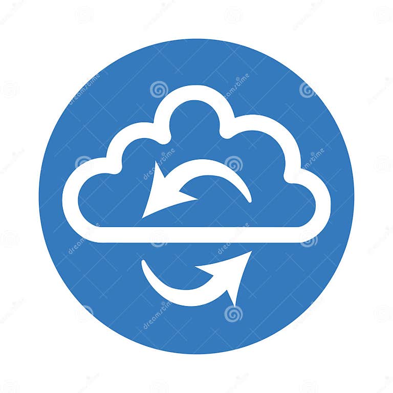 Cloud, Network, Refresh Syncing Icon. Blue Version Stock Vector ...