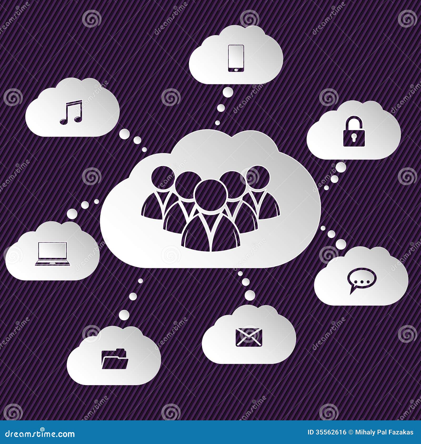 Cloud Network Representation with Speech Bubbles Stock Vector ...