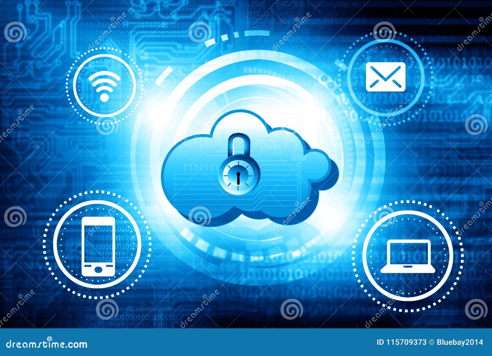 Cloud Network Security Concept Stock Illustration - Illustration of ...