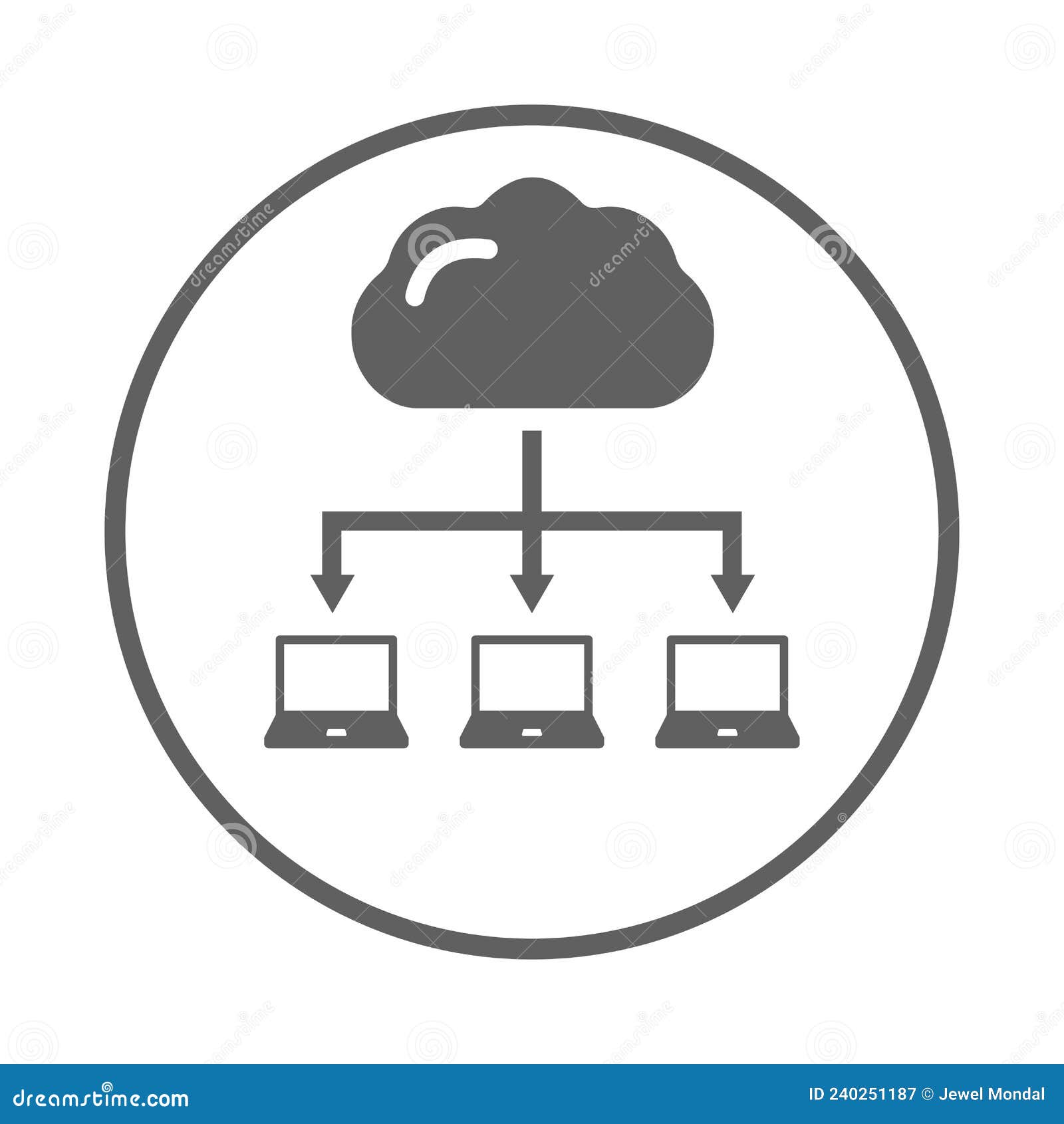 Cloud, Network, Sharing Icon. Gray Vector Sketch. Stock Illustration ...