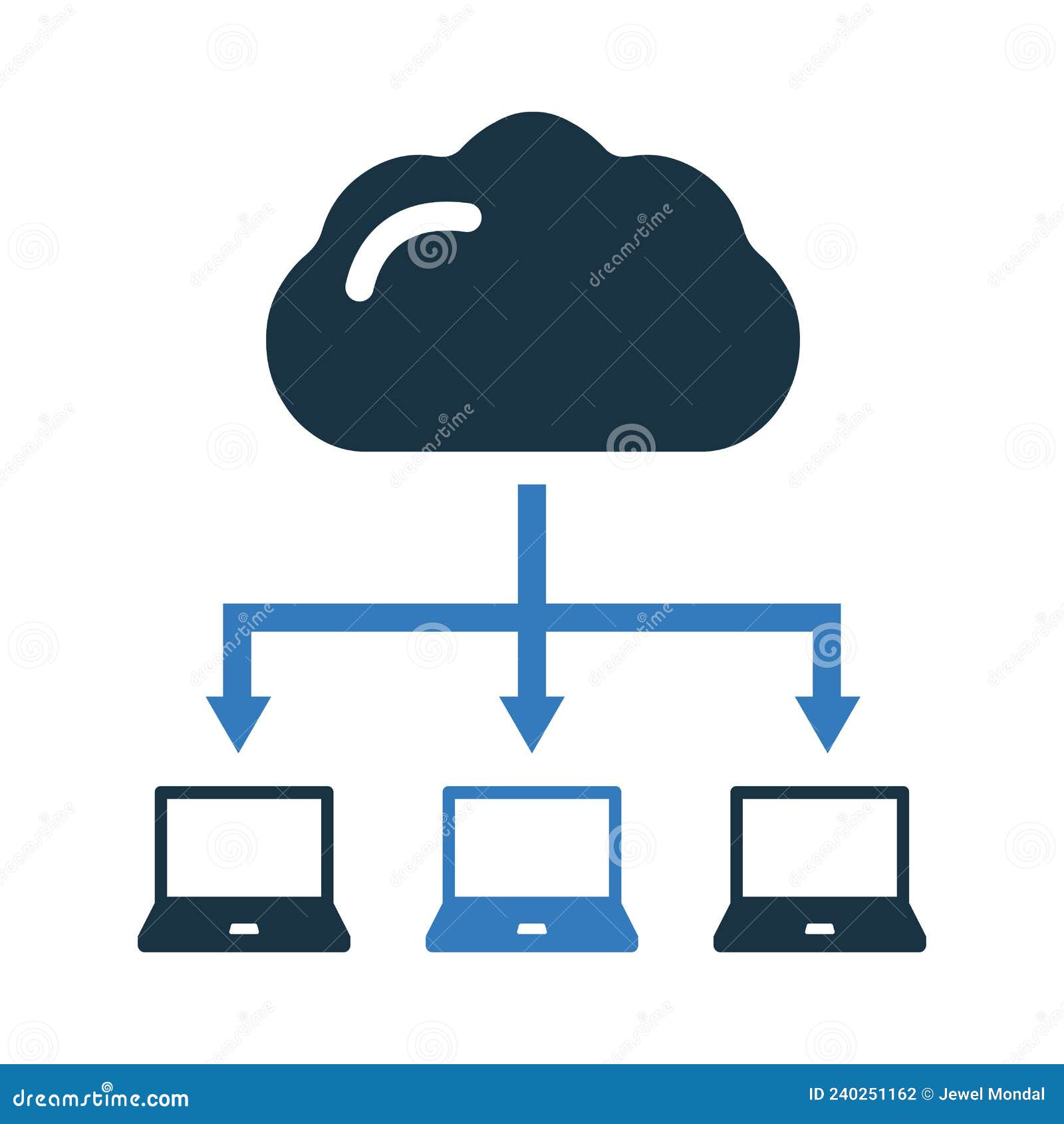 Cloud, Network, Sharing Icon. Simple Vector Sketch. Stock Illustration ...