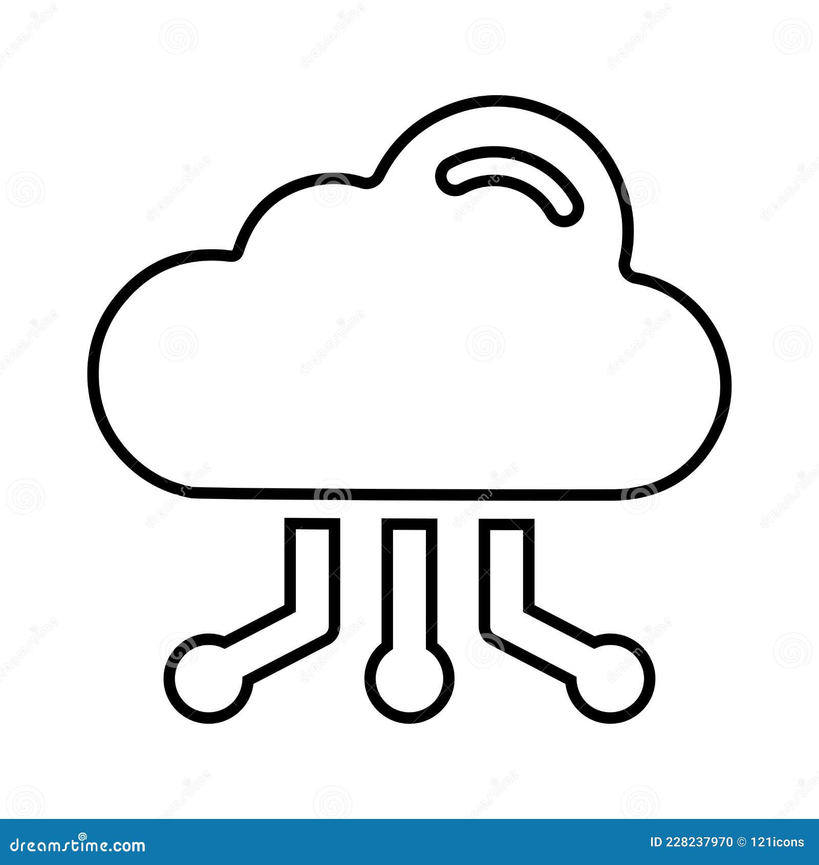 Cloud, Network, Sharing Outline Icon. Line Art Vector Stock Vector ...