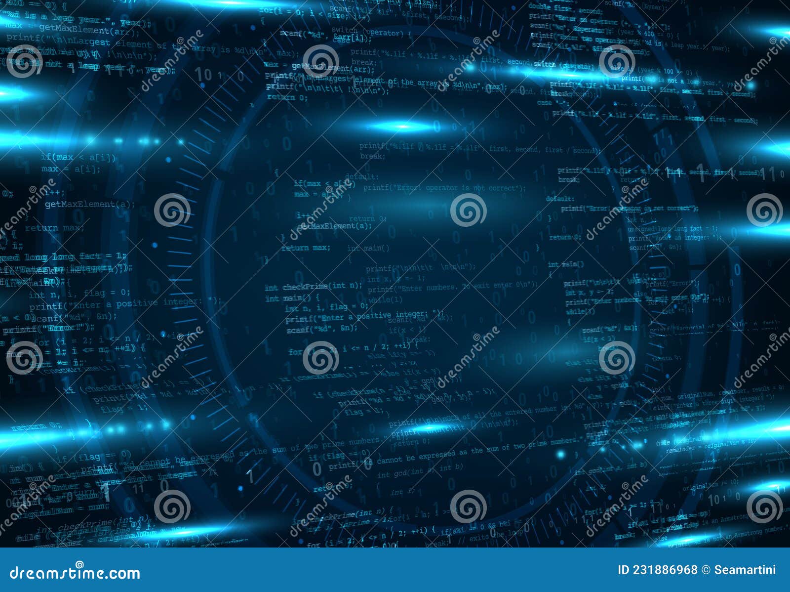 Cloud Network Storage and Programming Background Stock Illustration ...