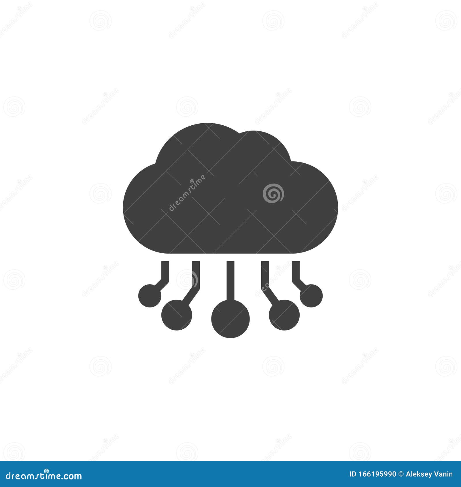 Cloud network vector icon stock vector. Illustration of media - 166195990