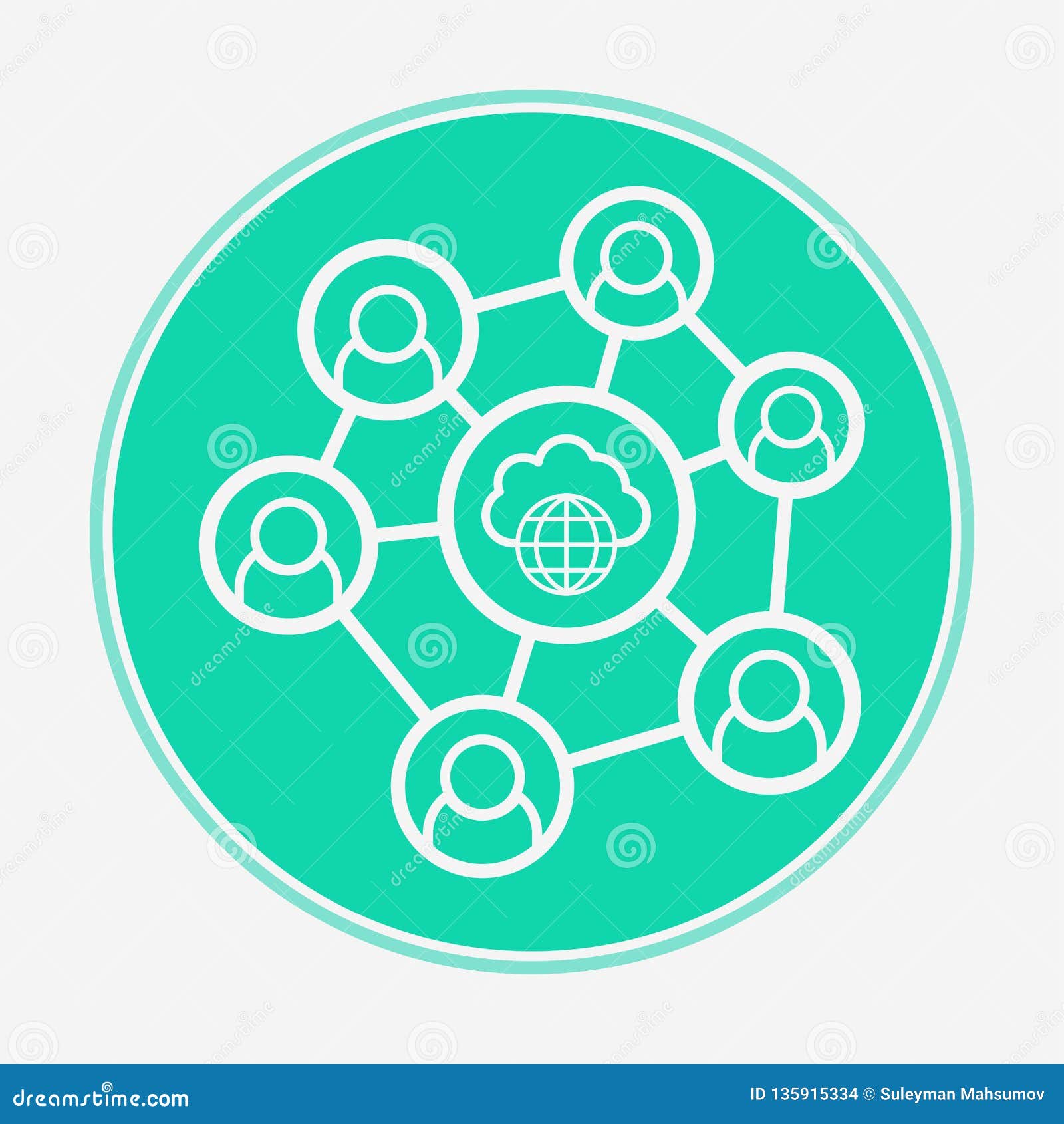 Cloud Network Vector Icon Sign Symbol Stock Vector - Illustration of ...