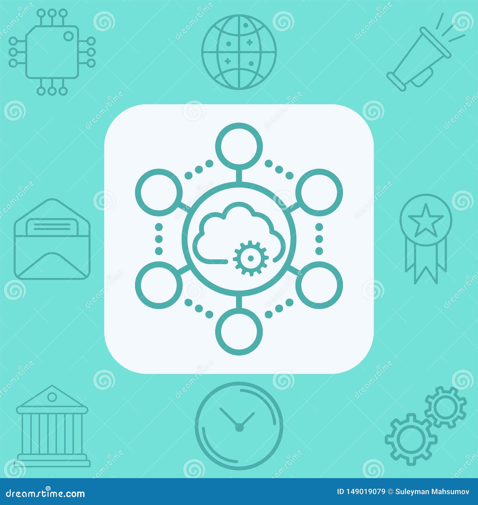 Cloud Network Vector Icon Sign Symbol Stock Illustration - Illustration ...
