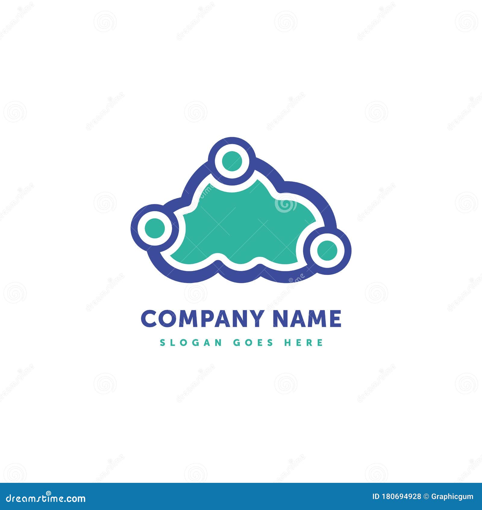 Cloud Network Vector Logo. Abstract Icon Mark Design Template Stock ...