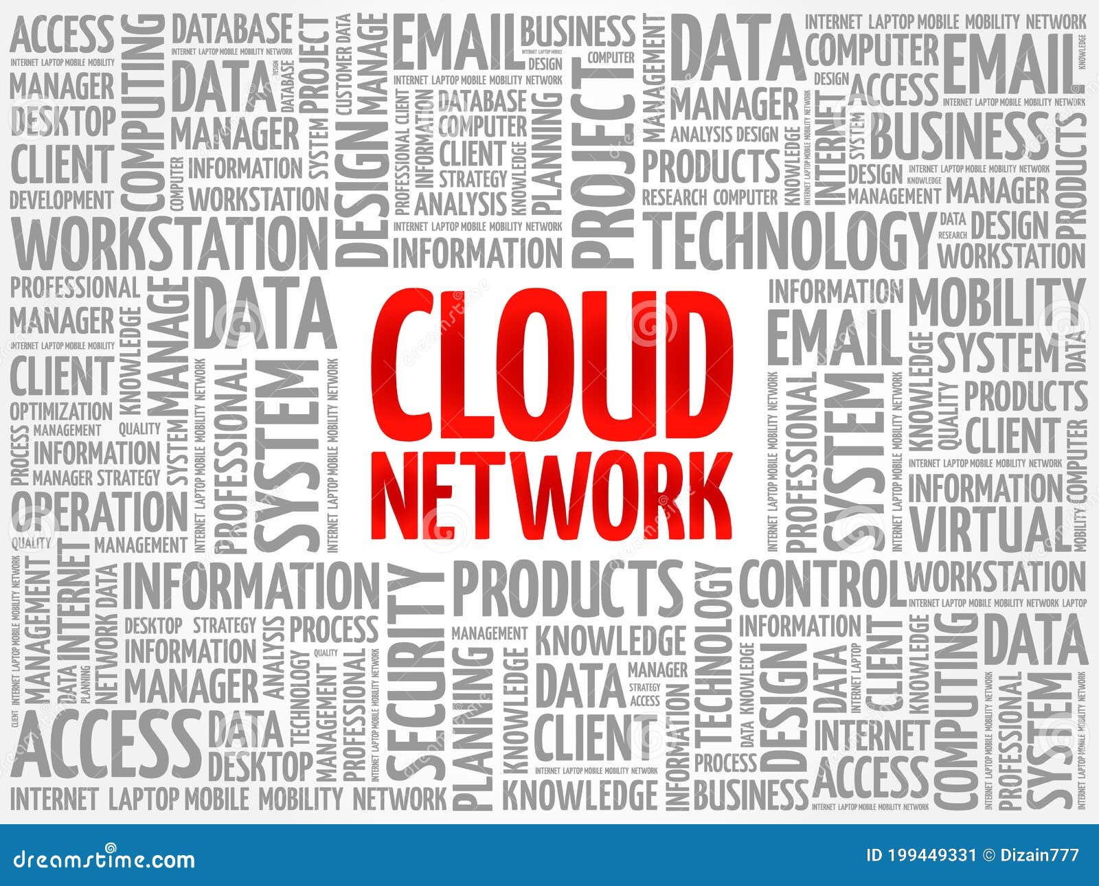 Cloud Network word cloud stock illustration. Illustration of ...
