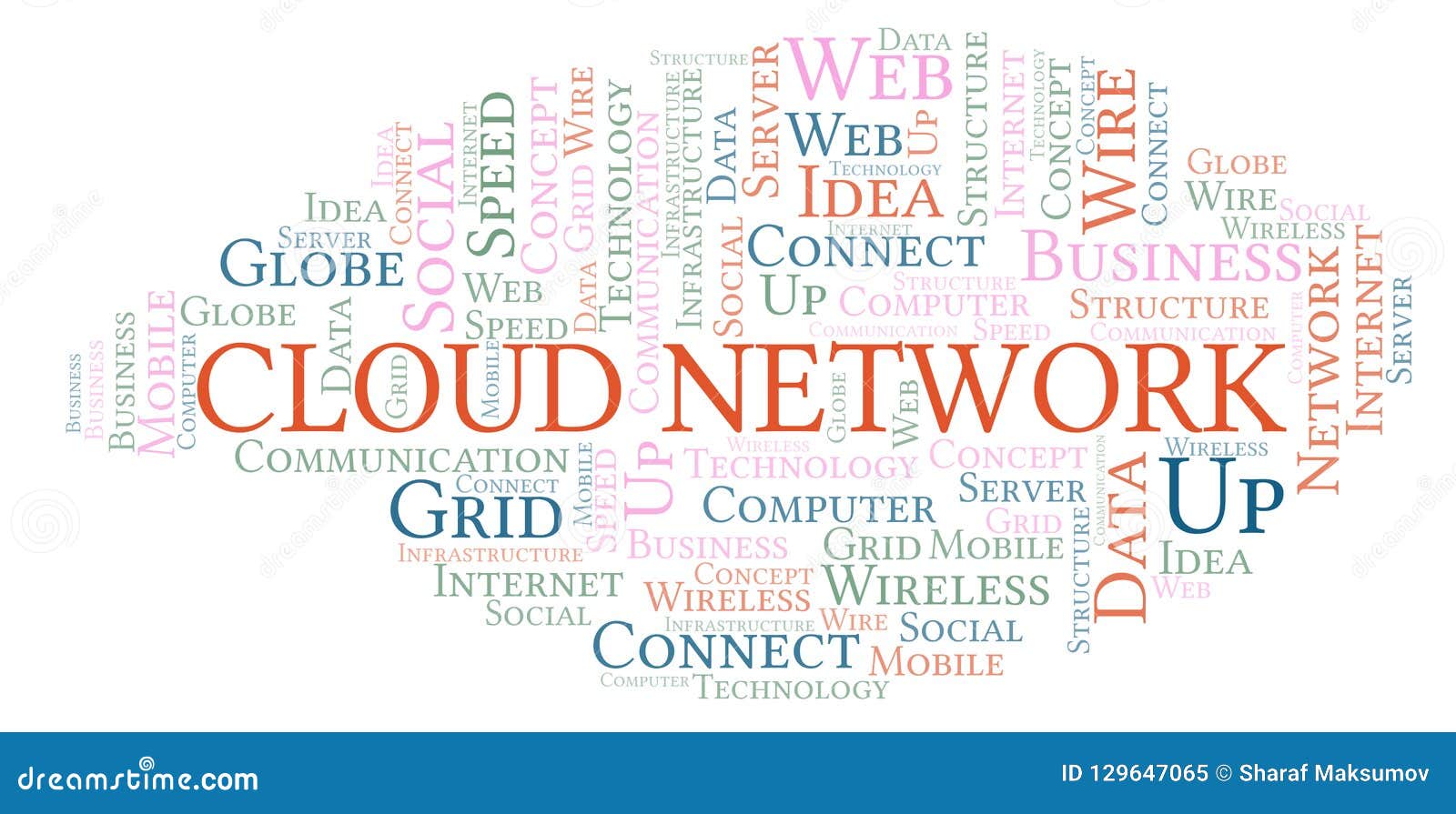 Cloud Network word cloud. stock illustration. Illustration of fonts ...