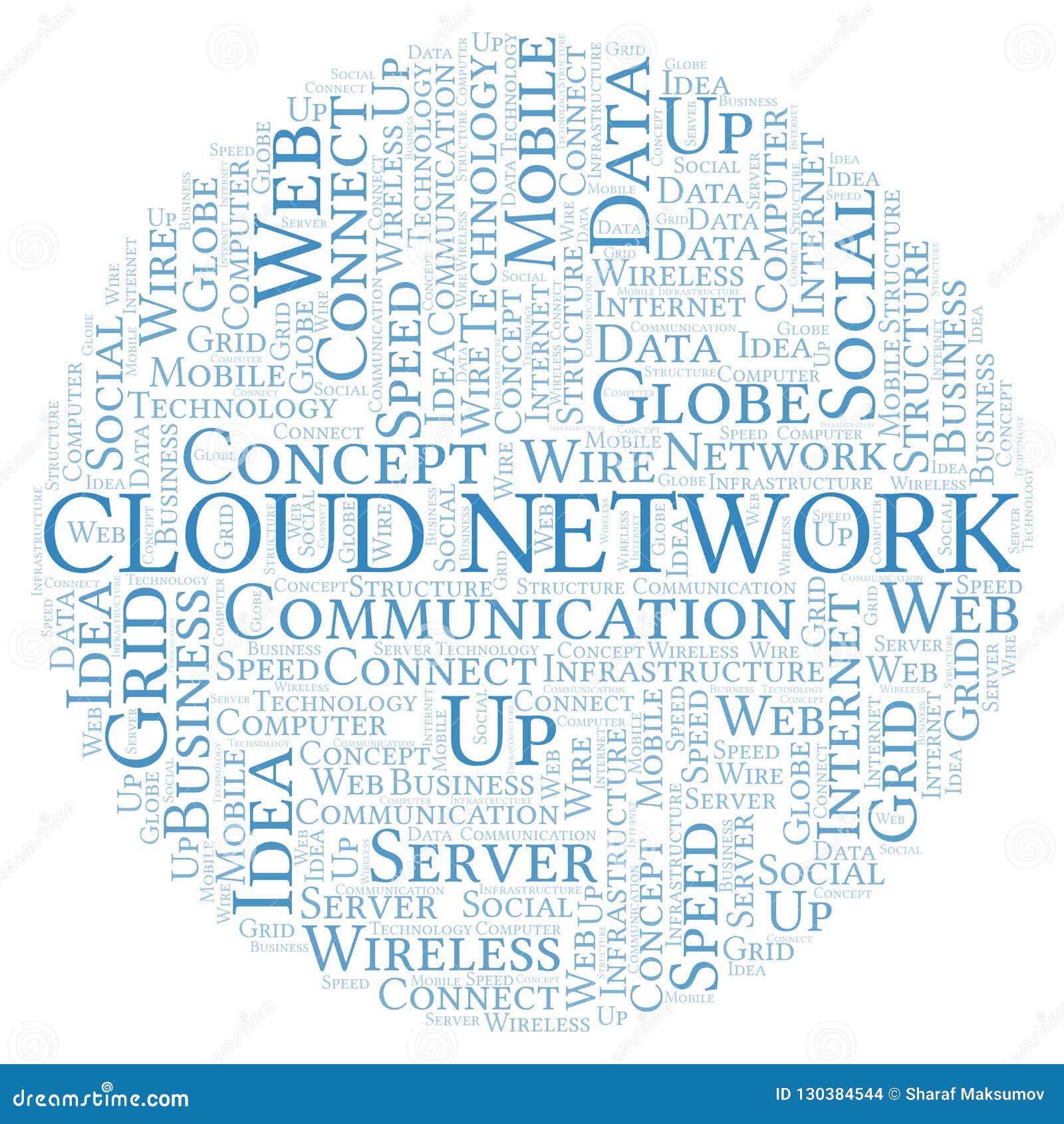 Cloud Network word cloud. stock illustration. Illustration of connect ...