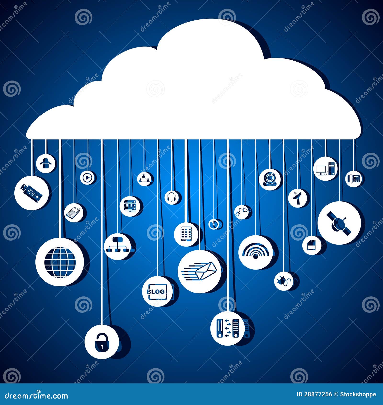 Cloud Networking stock vector. Illustration of digital - 28877256