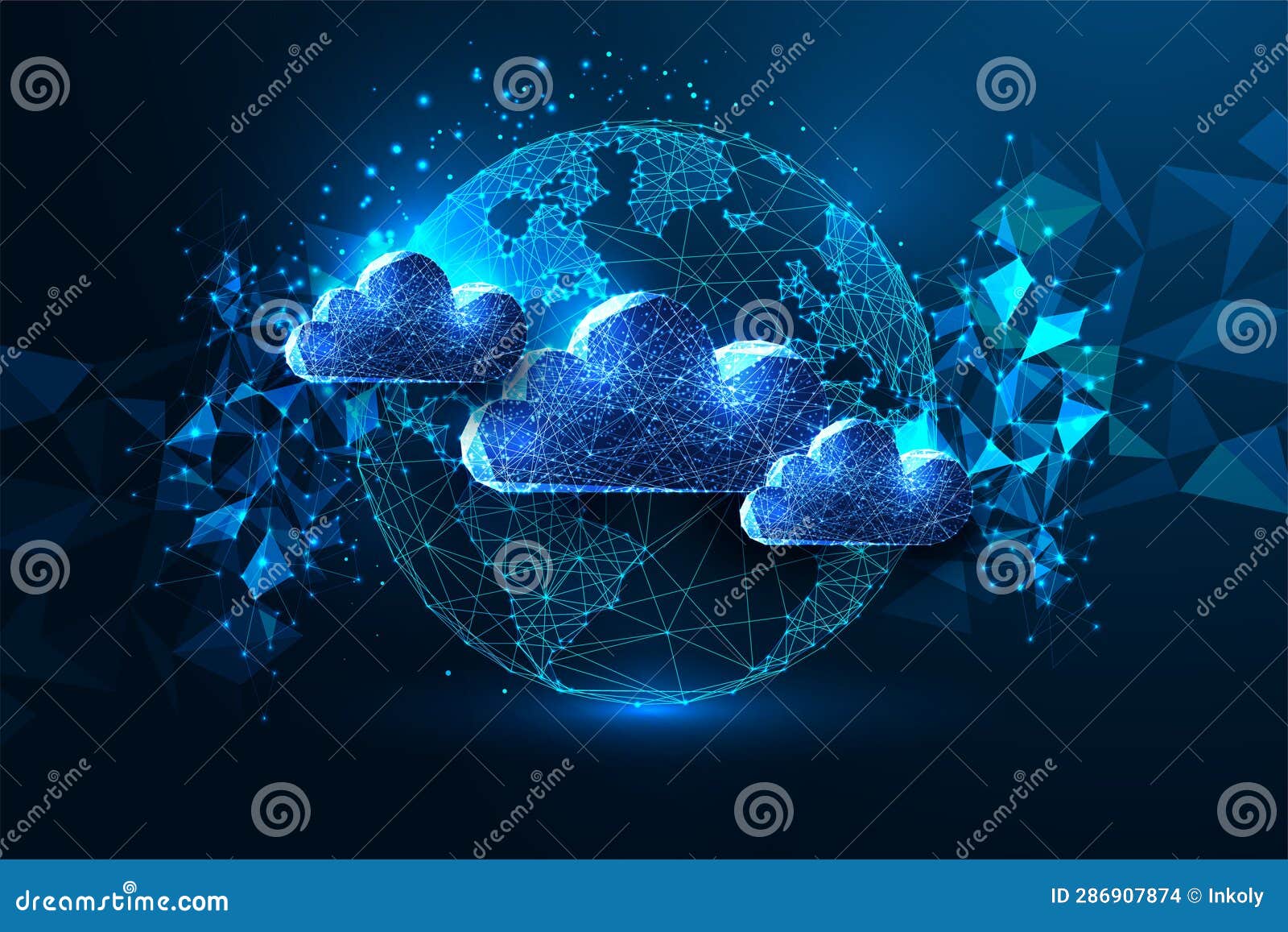 Cloud Networking, Cloud Based Technologies Futuristic Concept with ...