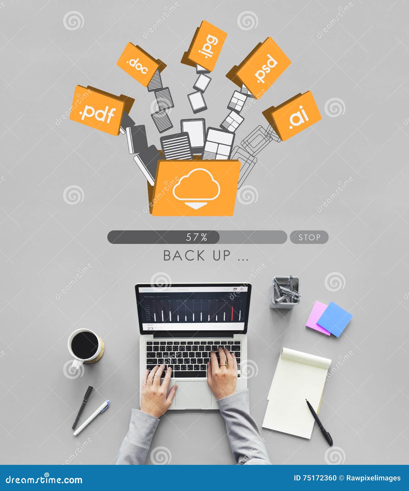 Cloud Networking Computing Back Up Concept Stock Photo - Image of hard ...