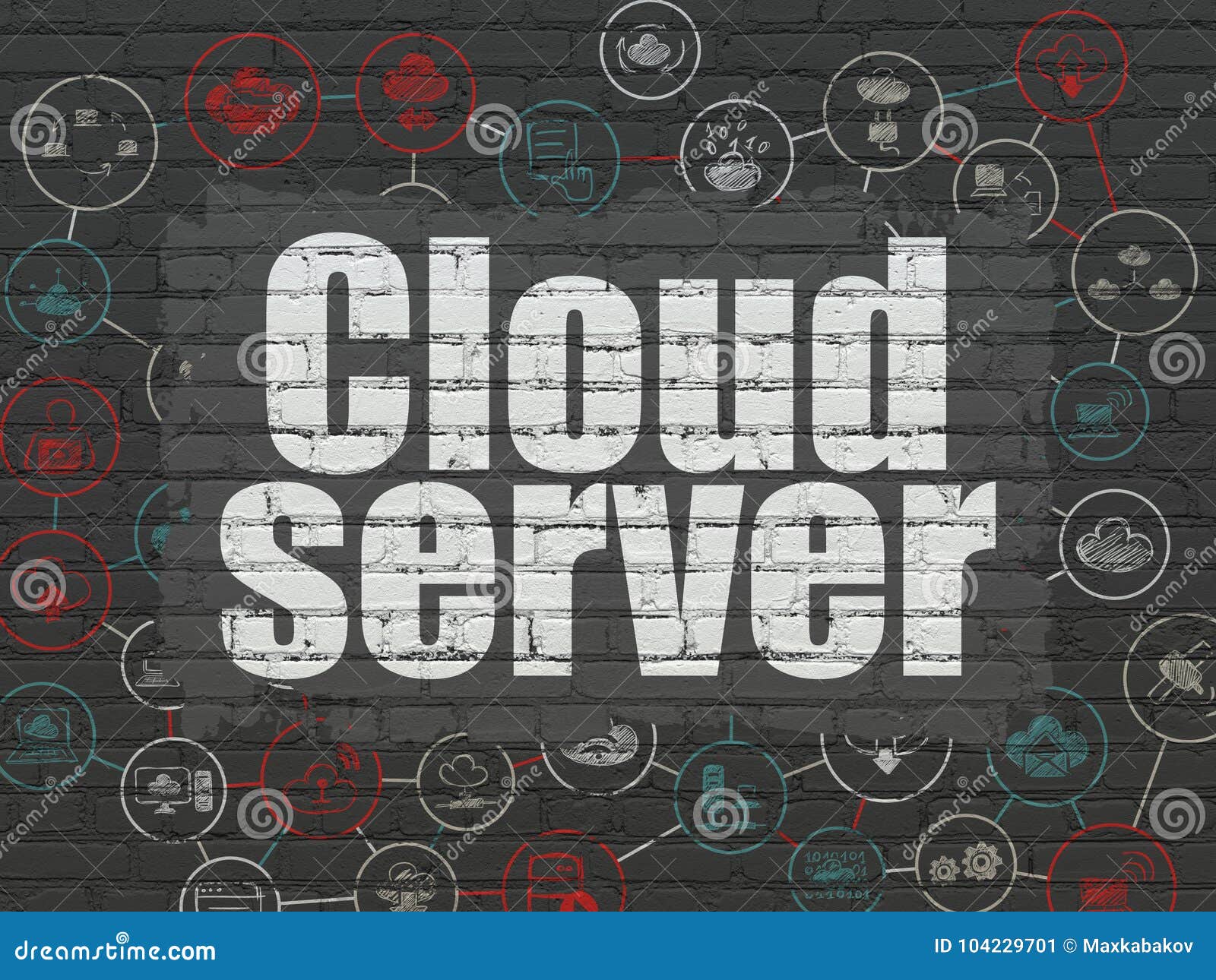 Cloud Networking Concept: Cloud Server on Wall Background Stock ...