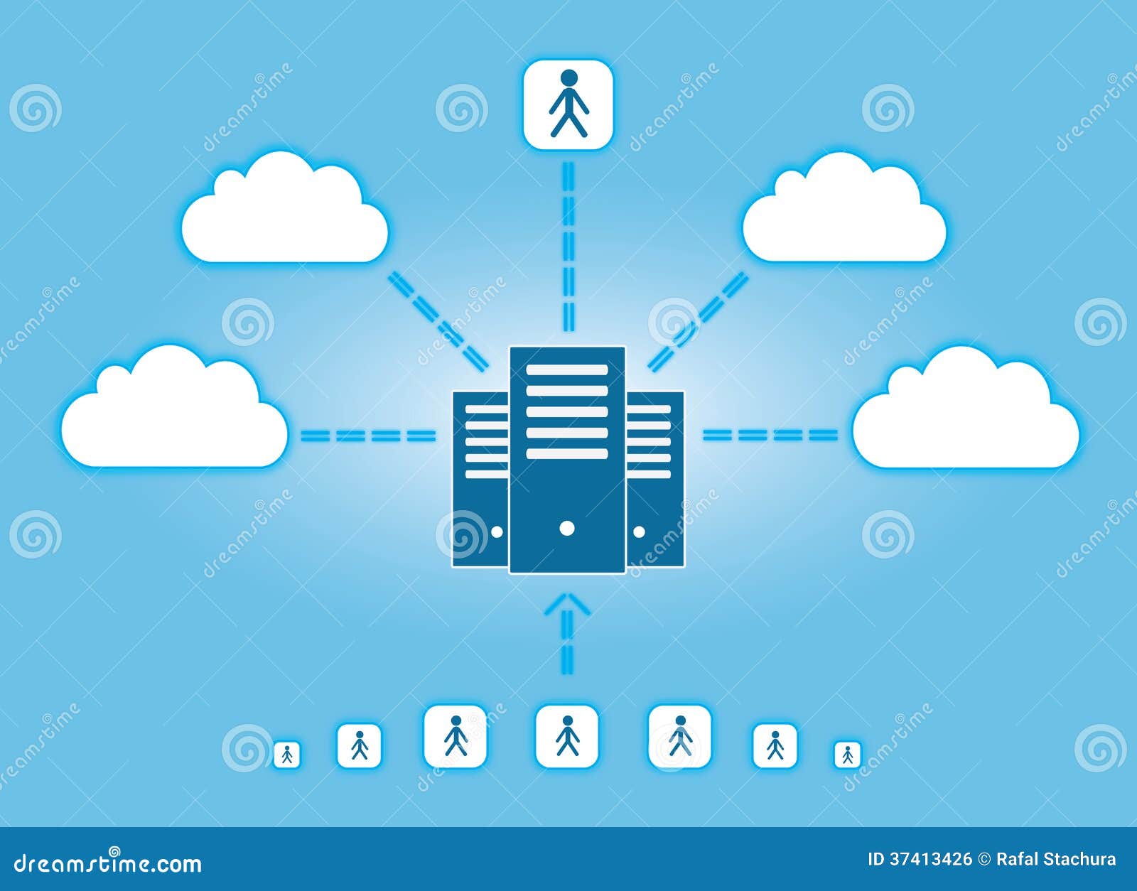 Cloud Networking stock vector. Illustration of email - 37413426