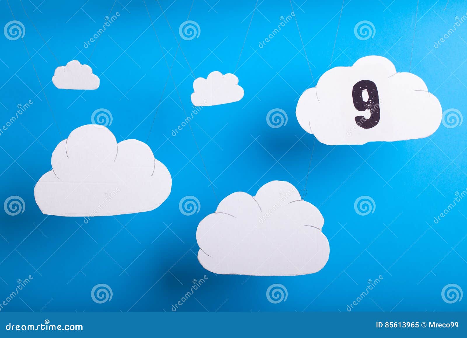 On Cloud Nine Concept Phrase Cutouts Stock Illustration - Illustration ...