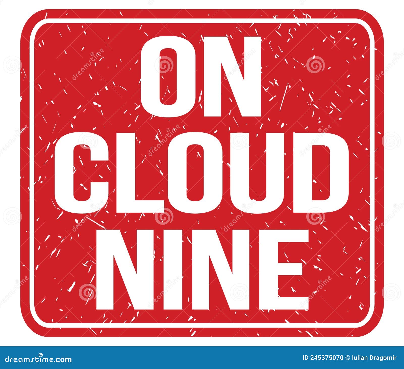 On CLOUD NINE, Text Written on Red Stamp Sign Stock Illustration ...