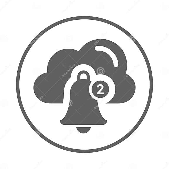 Cloud, Notification Icon. Gray Vector Graphics Stock Illustration ...