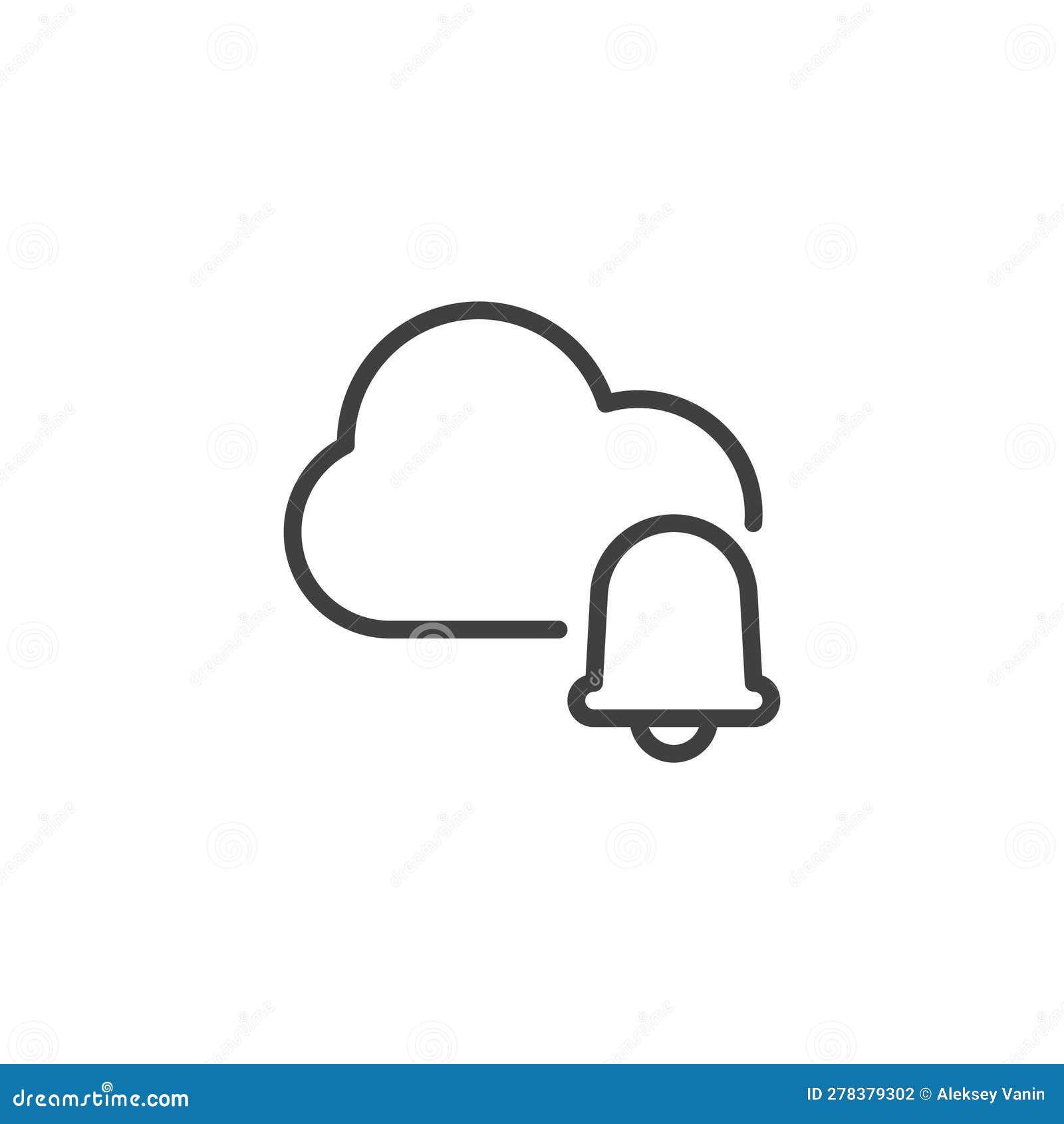 Cloud Notification Line Icon Stock Vector - Illustration of simple ...