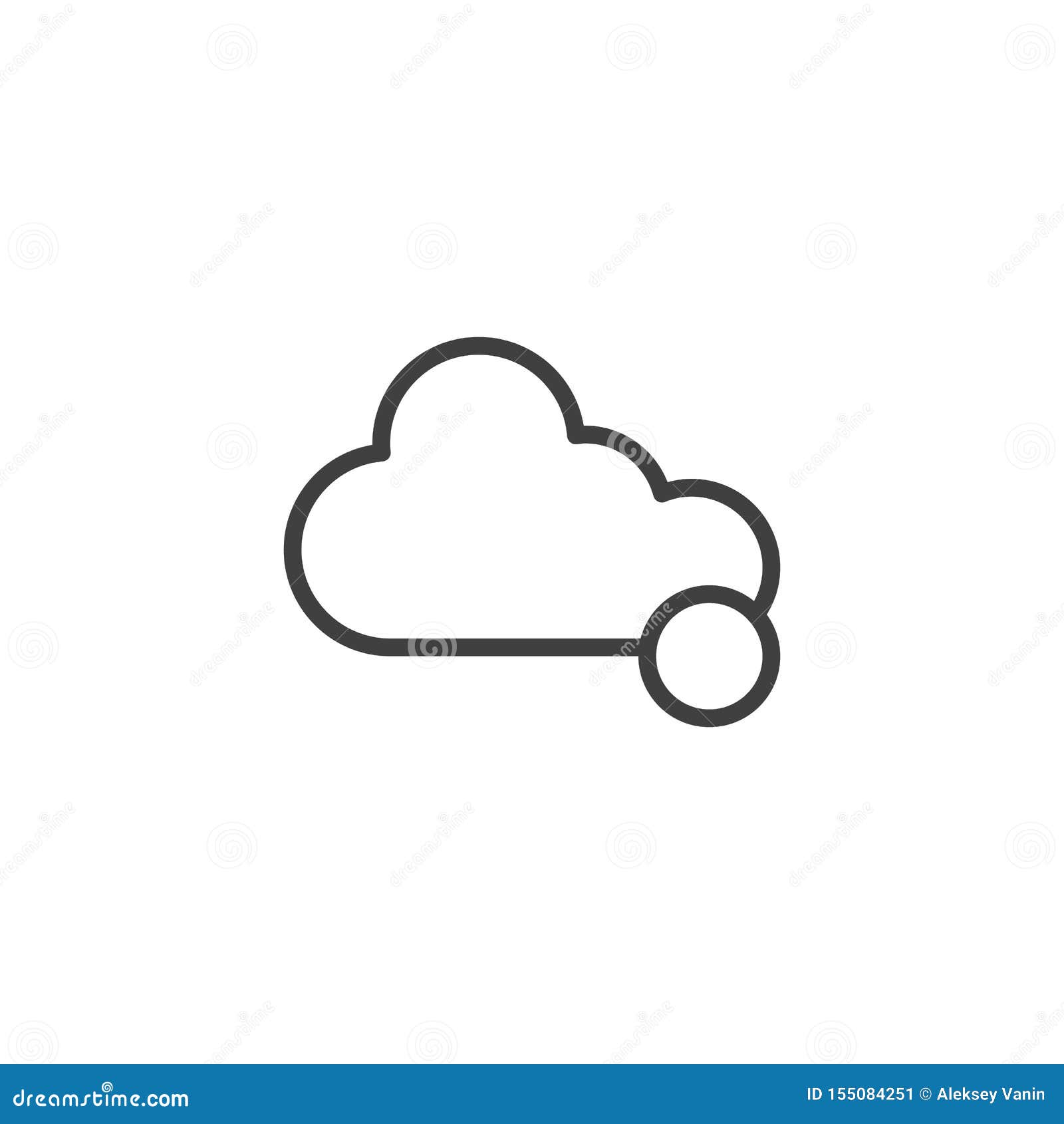 Cloud Notification Line Icon. Stock Vector - Illustration of thin ...