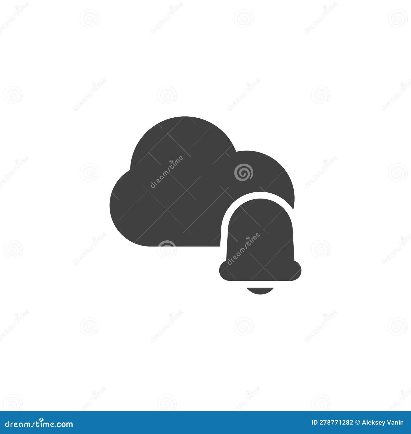 Cloud Notification Vector Icon Stock Vector - Illustration of single ...