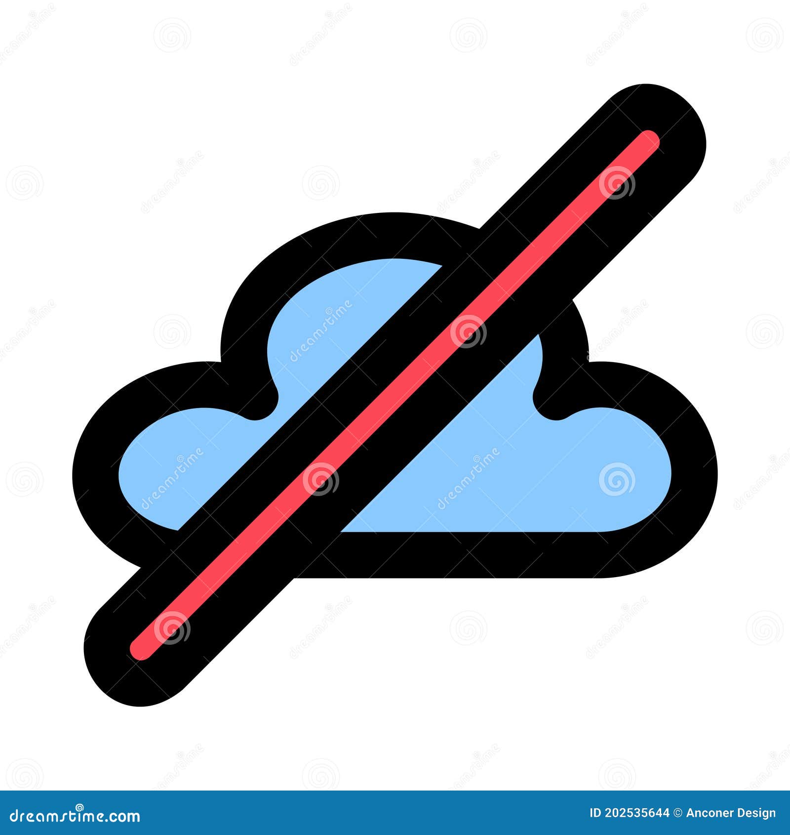 Cloud Offline Icon in Filled Line Style for Any Projects Stock Vector ...
