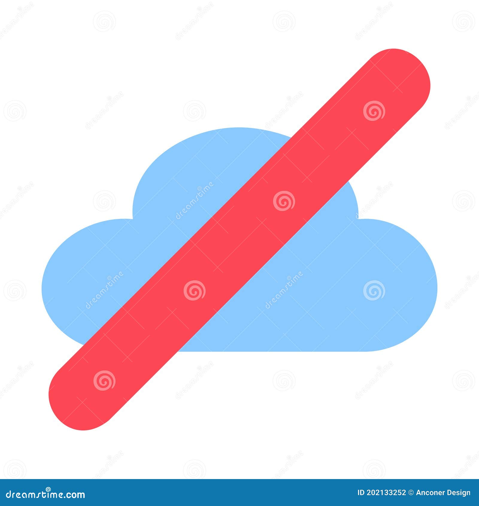 Cloud Offline Icon in Flat Style for Any Projects Stock Vector ...