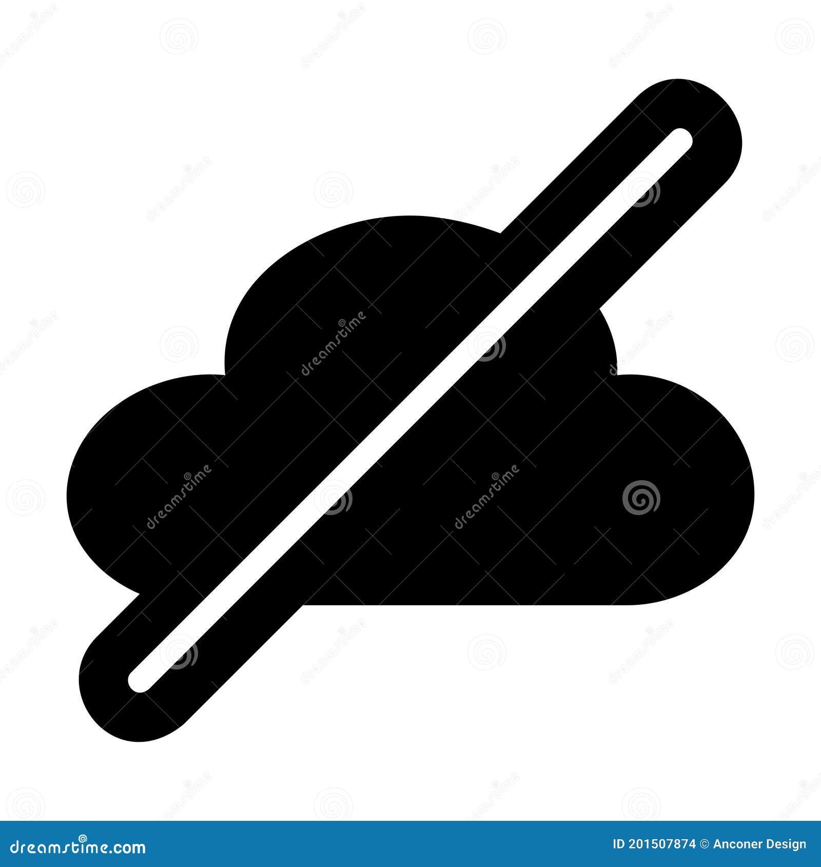 Cloud Offline Icon in Solid Style for Any Projects Stock Vector ...