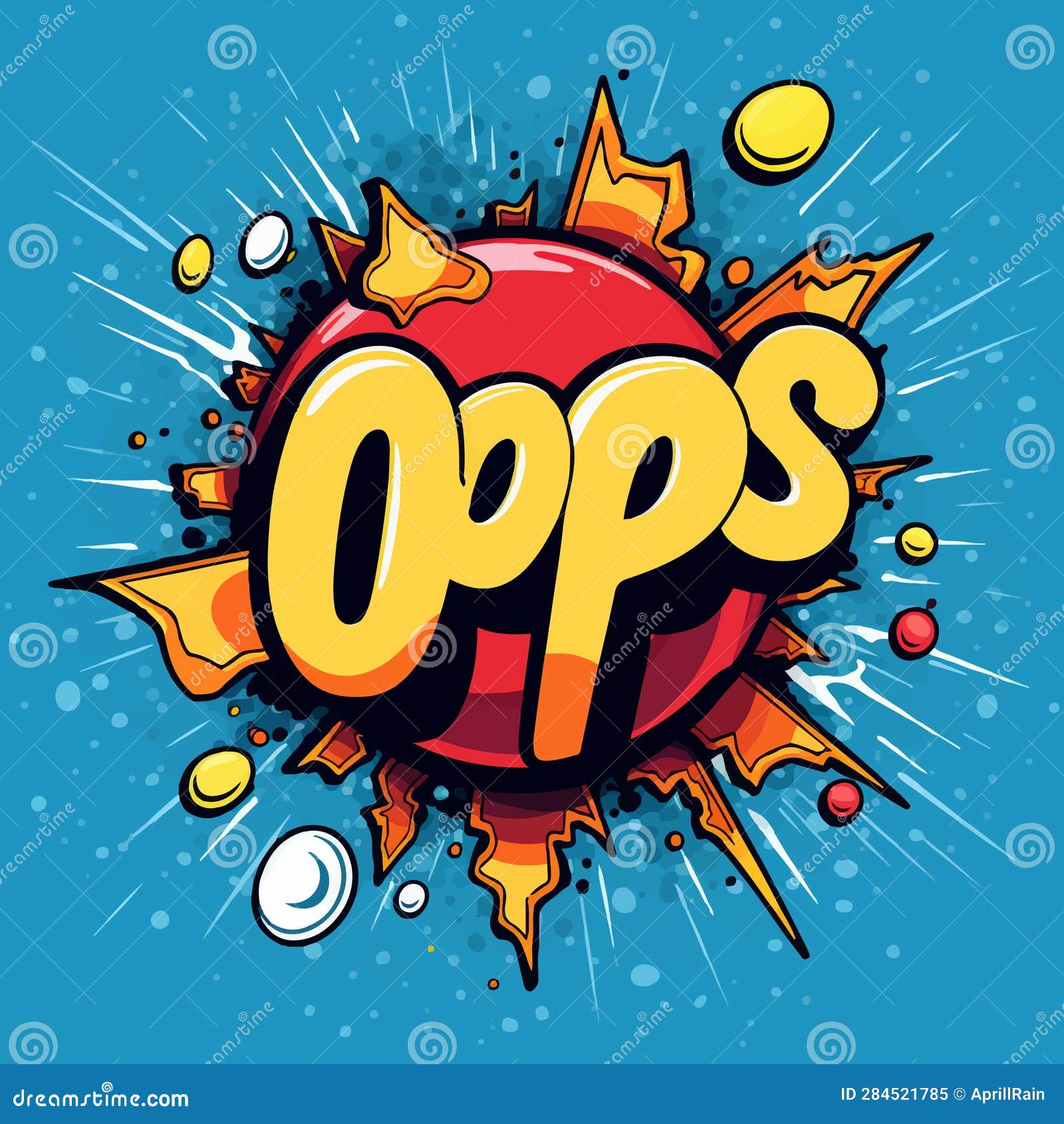 Cloud with Oops Pop Art Message Stock Vector - Illustration of bubble, labels: 284521785