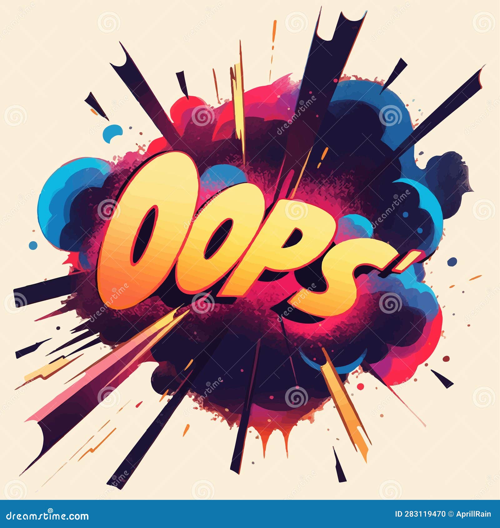 Cloud with Oops Pop Art Message Stock Vector - Illustration of labels ...