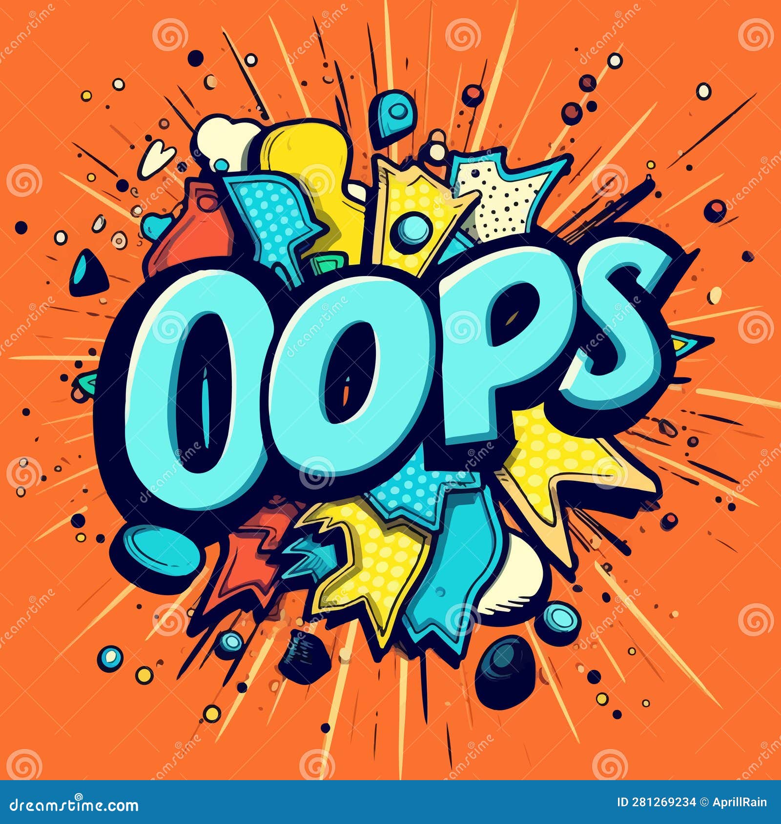 Cloud with Oops Pop Art Message Stock Vector - Illustration of sketch ...