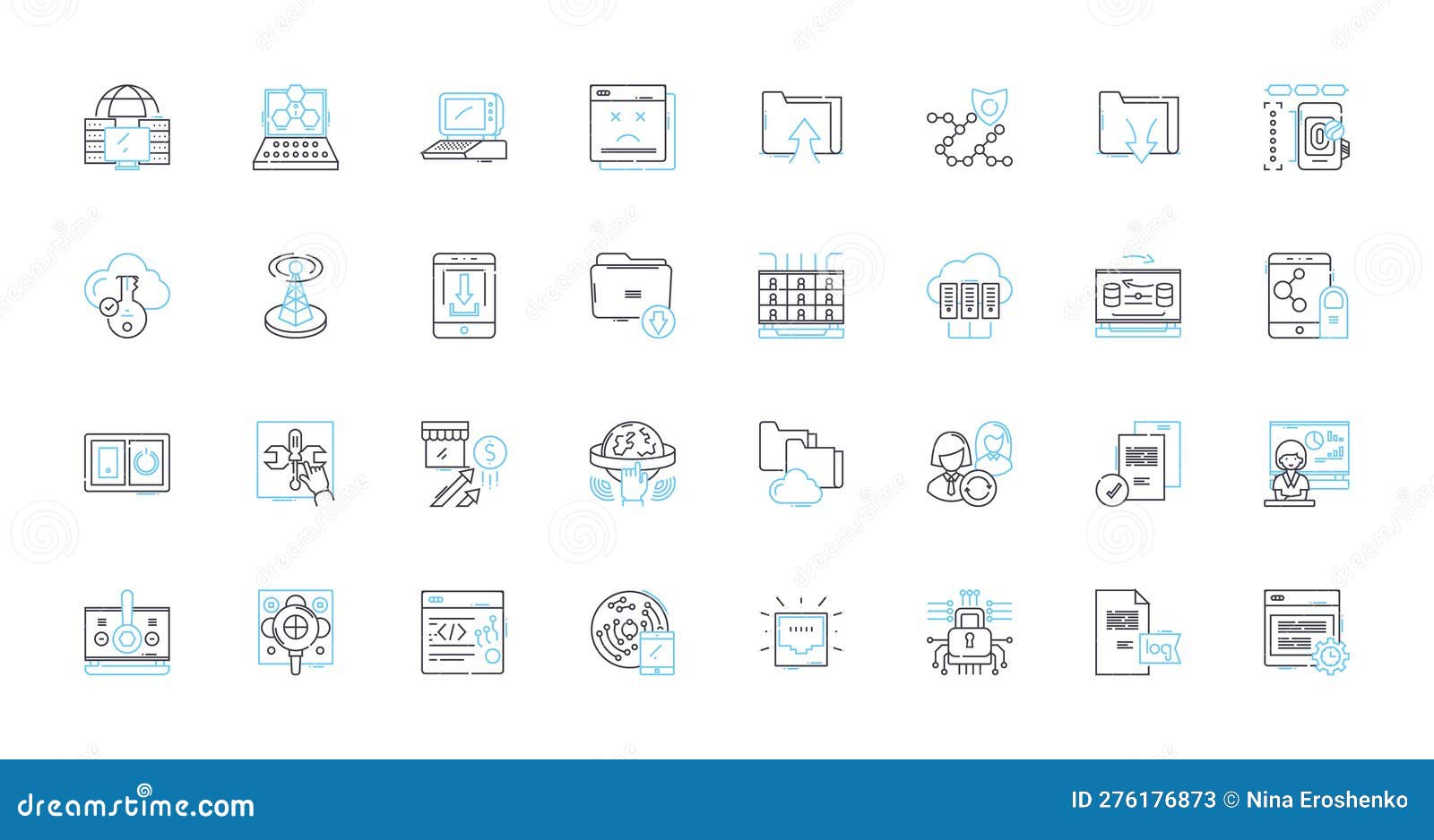 Cloud Opportunity Linear Icons Set. Innovation, Scalability ...