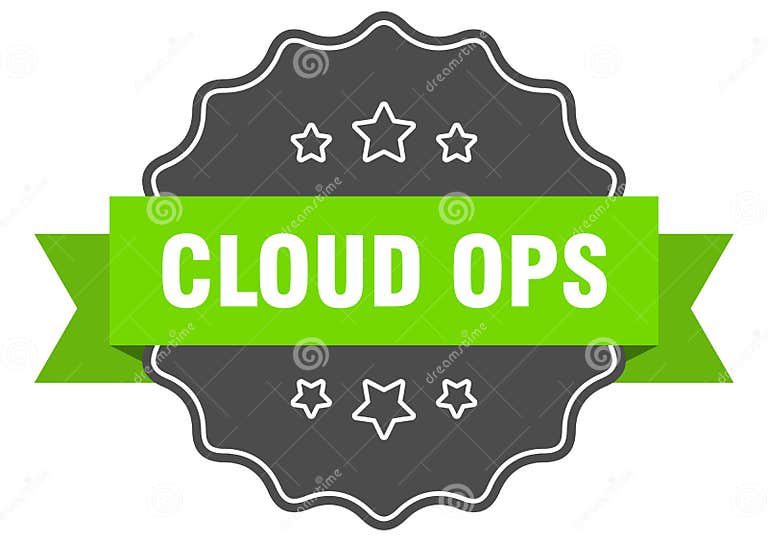 Cloud ops label stock vector. Illustration of system - 194918894