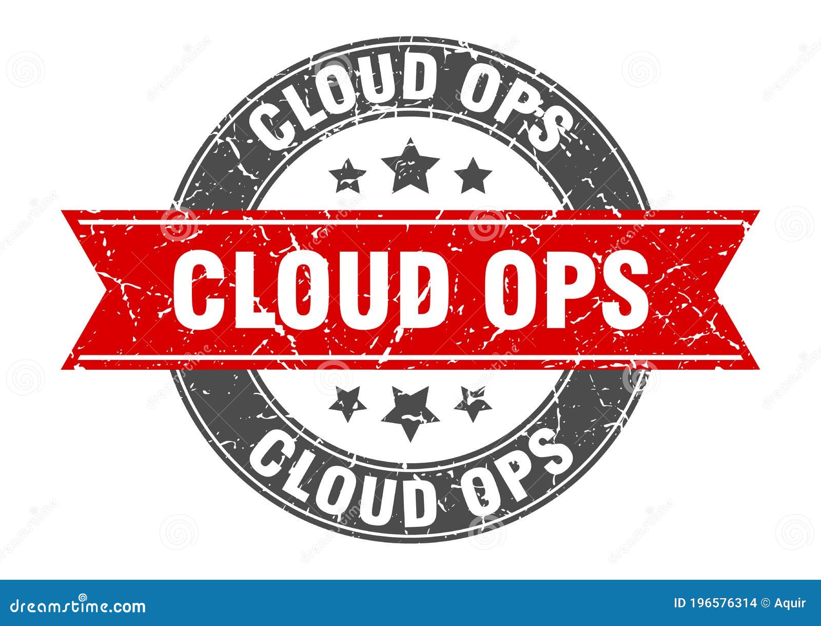 Cloud ops stamp stock vector. Illustration of template - 196576314