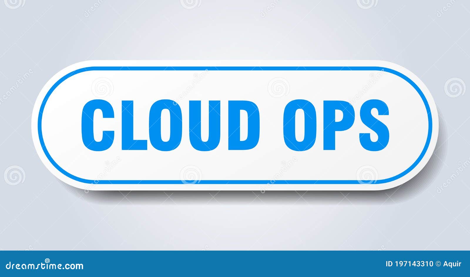 Cloud ops sticker. stock vector. Illustration of banner - 197143310