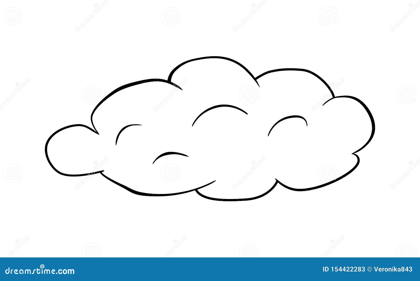 Cloud Outline Icon. Vector Line Art Illustration Isolated On White ...