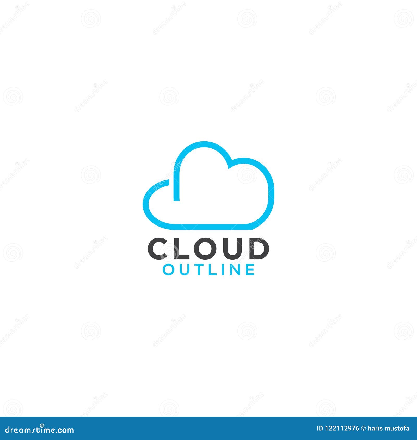 Cloud Outline Logo Template Stock Vector - Illustration of mobile ...