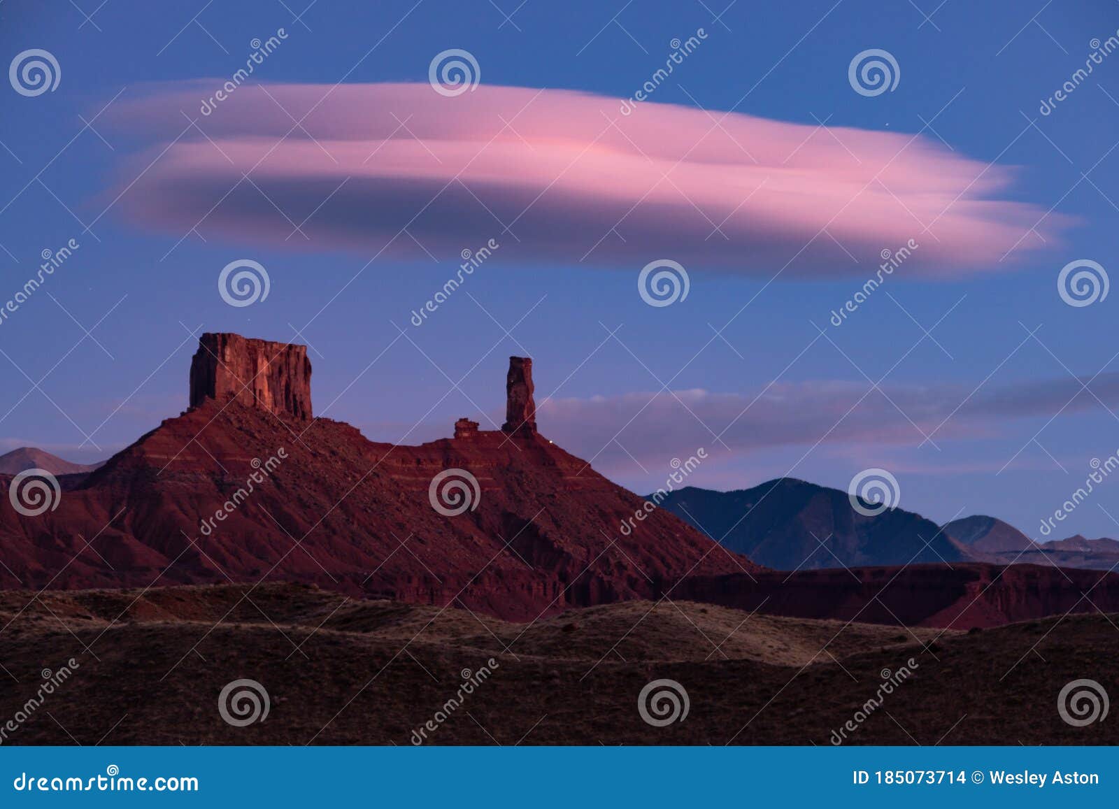 Cloud Over Castleton Tower in the Utah Desert at Dusk Stock Photo ...