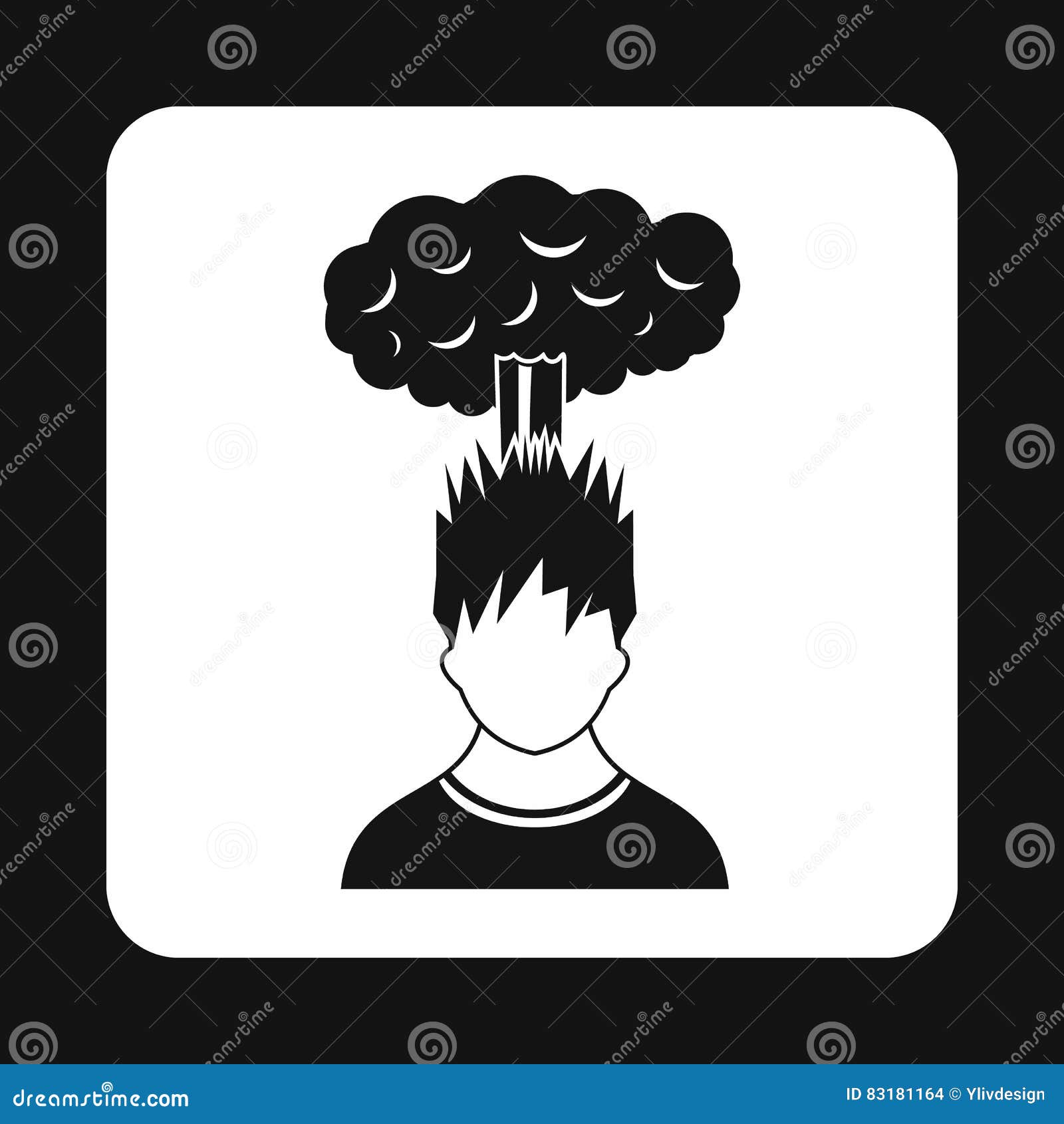 Cloud Over Man Head Icon, Simple Style Stock Vector - Illustration of ...